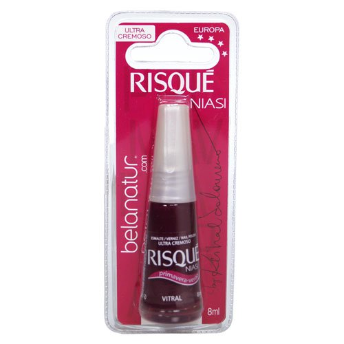 Nail polish Risqué Vitral wine metallic 8ml - BrasilyBelleza
